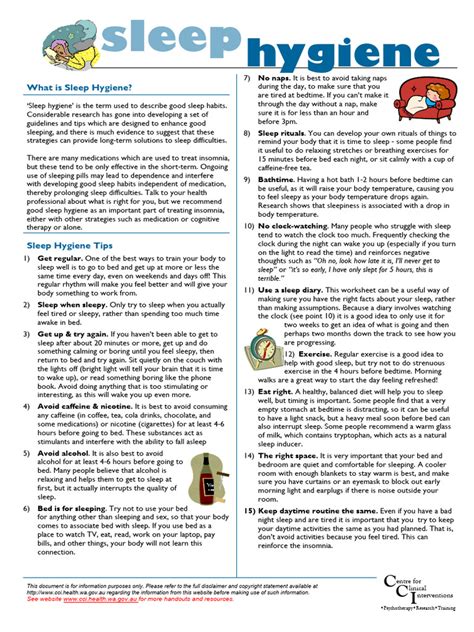 Sleep Hygiene Pdf Sleep Insomnia