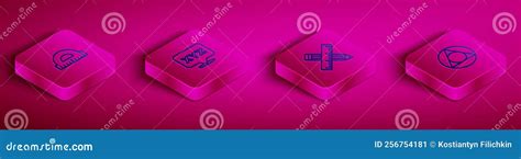 Set Isometric Line Protractor Xyz Coordinate System Crossed Ruler And
