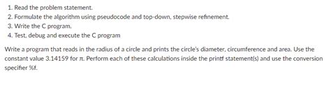 solved 1 read the problem statement 2 formulate the