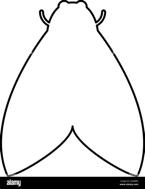 Moth Butterfly Clothing Contour Outline Line Icon Black Color Vector