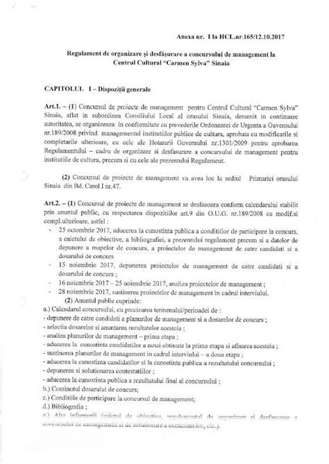 Pdf Primaria Sinaiaproiectelor De Management De Catre Candidatii