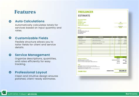 Freelancer Estimate Excel Template Best Templates