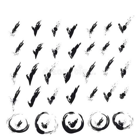 Sketched Check Marks Tick Symbols Checkmark Signs Stock Vector
