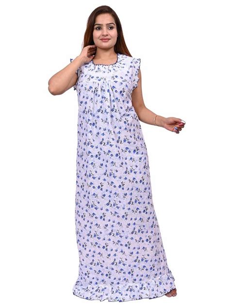 Ladies Printed White Cotton Nighty At ₹ 230piece Ladies Cotton