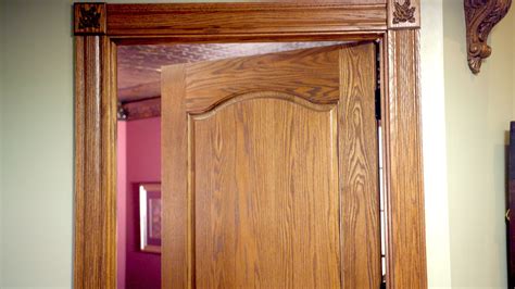 Red Oak Classique Interior Door With Custom Made Red Oak Casing And