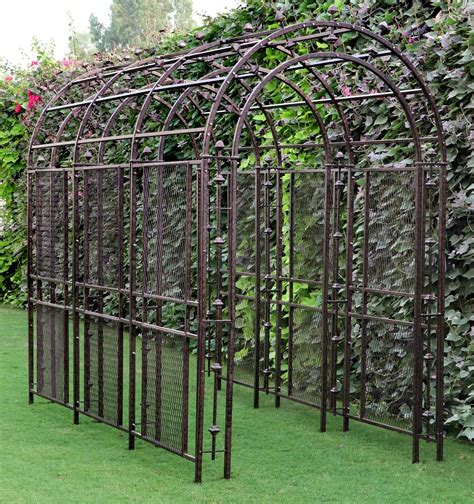 Round Wrought Iron Trellis Aged Metal Trellis Planter Porchview