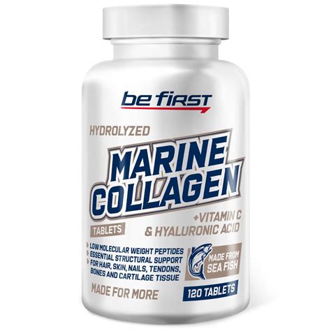 Купить Be First Marine Collagen + hyaluronic acid + vitamin C (120таб ...