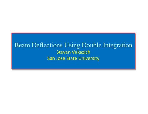 Pdf Beam Deflections Using Double Integration Doubleexample