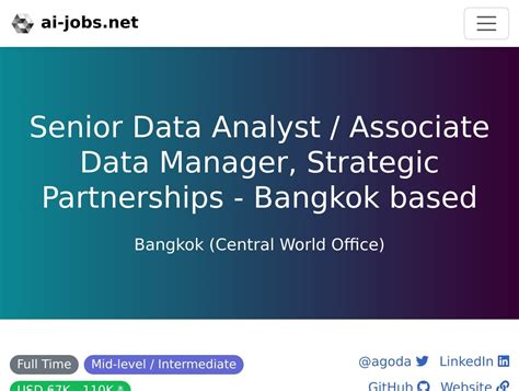 Hiring Senior Data Analyst Associate Data Manager Strategic