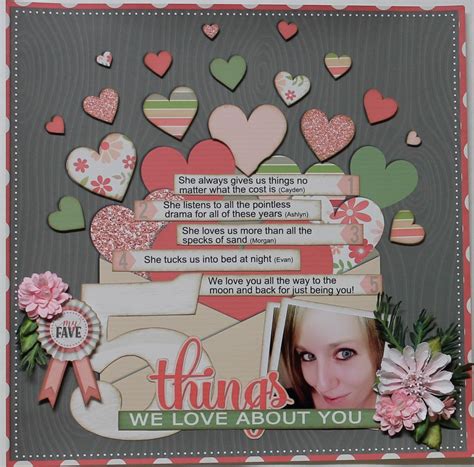 5 Things We Love About You Scrapbook Journal Scrapbook Cards