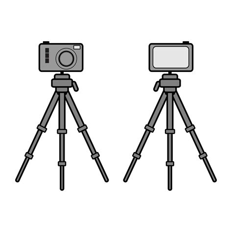 Vector Illustration Of Tripod And Digital Camera 14891737 Vector Art At