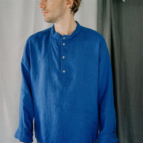 Stand Collar Shirt Etsy