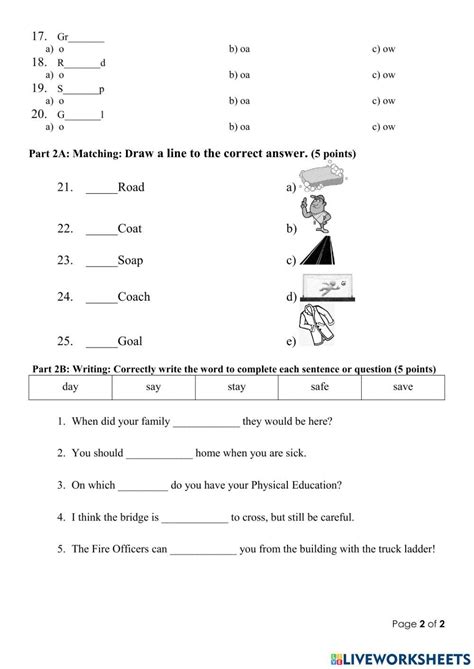 Grade 2 Phonics… Free Interactive Worksheets 4099609