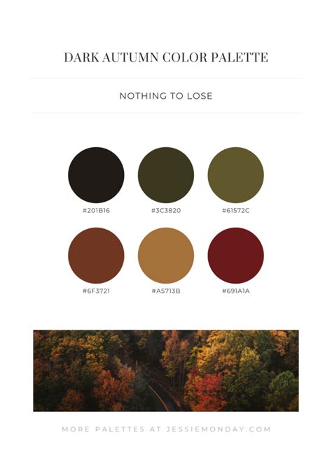 Moody Autumn Color Palette Examples With Hex Codes Jessie Monday
