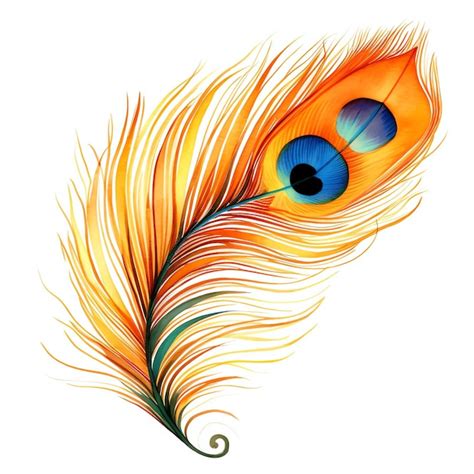 Premium Ai Image Orange Peacocks Feather