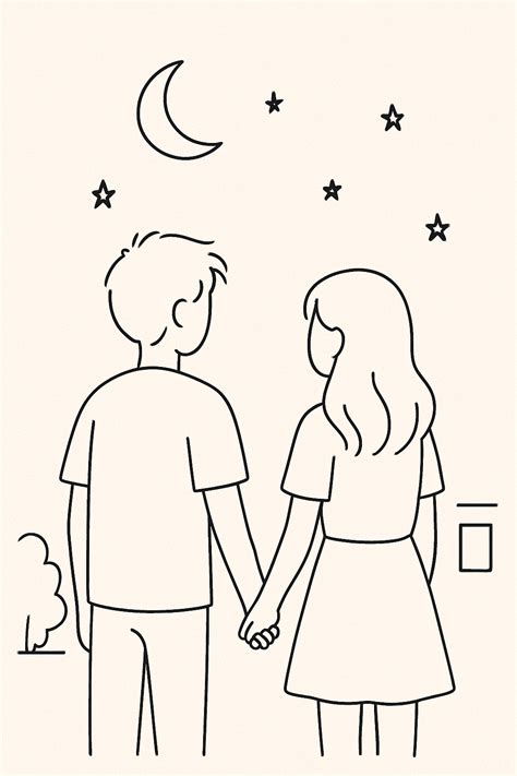 Easy And Simple Couple Drawing Relationship Drawings Cute Drawings Of
