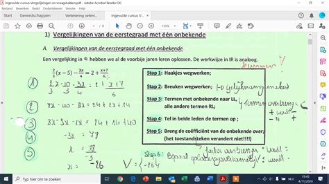 Vergelijkingen Van De Eerste Graad Met N Onbekende Uitleg Werkwijze Oef En P Youtube