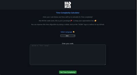 Im Happy To Share This Hora Time Complexity Calculator Project I