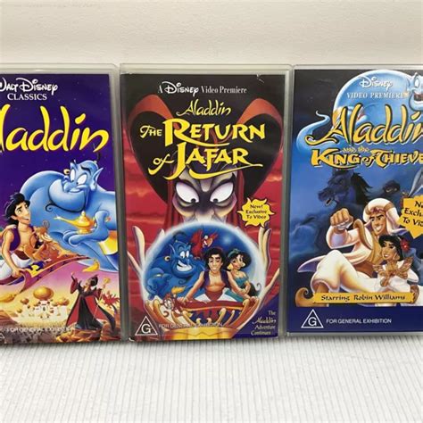 3 X Aladdin Return Of Jafar King Of Thieves Walt Disney Vhs Tapes