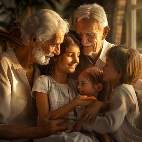 Special Bond Between Different Generations Premium Ai Generated Image