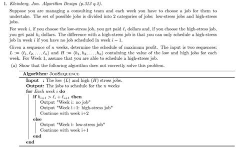 Solved 1 Kleinberg Jon Algorithm Design P313 42