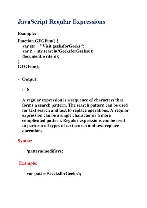 Javascript Regular Expressions String Method In Javascript Regular