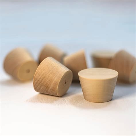 Tapered Wood Cabinet Knobs Etsy