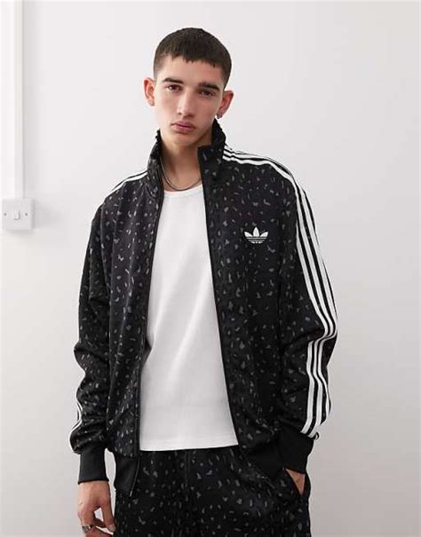 Adidas Originals Firebird Haut De Survêtement Ample Noir Léopard