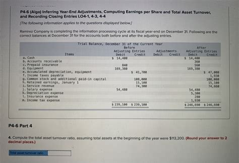 solved p4 6 algo inferring year end adjustments computing