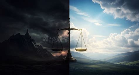 The Balance Of Light And Darkness A Symbol Of Justice And Duality In
