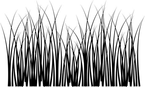 Grass Silhouette Seamless Pattern Green Grass Meadow Border Pattern