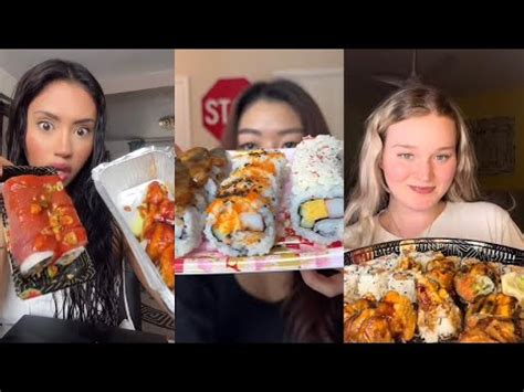 Tiktok Asmr Mukbang Compilation Sushi Youtube