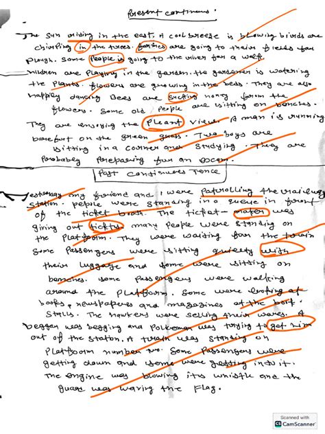 Present And Past Continuous Passage Pdf