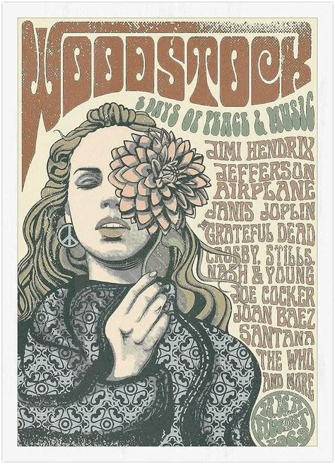 Woodstock 1969 Woodstock Rock Festival De Musique Rétro Poster Vendu