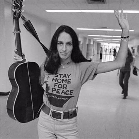 Joan Baez With A Relevant T Shirt 1960s R Oldschoolcool