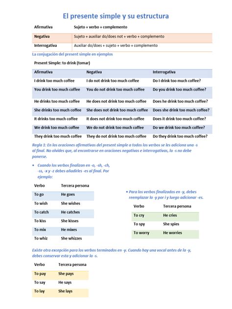 El Presente Simple Y Su Estructura Pdf