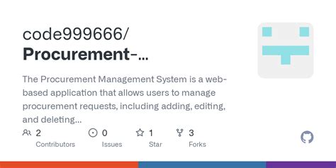 Github Code999666procurement Management The Procurement Management