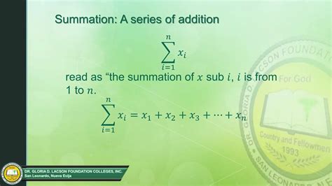 Summation Notation Jobelle M Quilana Section 7001 1 1 B Final 1pptx