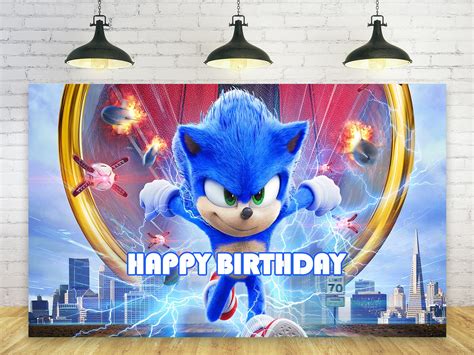 Buy Fqfmjdm Blue Sonic Hedgehog Backdrop For Birthday Party Decorations