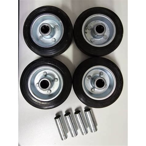 Heavy Duty Black Rubber Castercastor Roller Roda Wheel With Bush