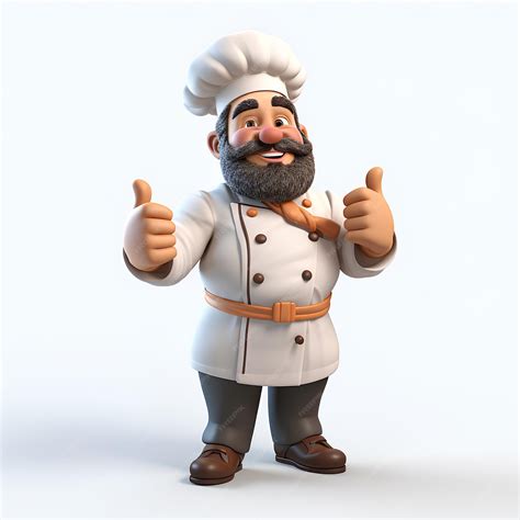 Animated Illustration Of 3d Chef Character Caricature Premium Ai
