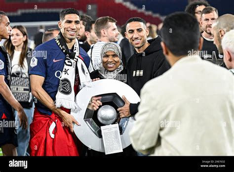 Paris France 12th May 2024 Achraf Hakimi His Brother Nabil And His