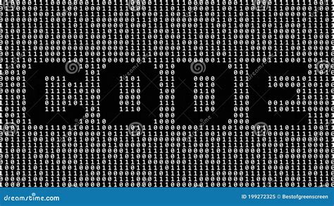 Code Lettering In White As Part Of A Binary Code Screen Consisting Of