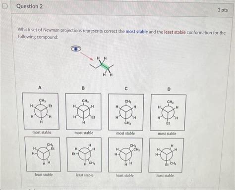 Solved Which Set Of Newman Projections Is Correct For The
