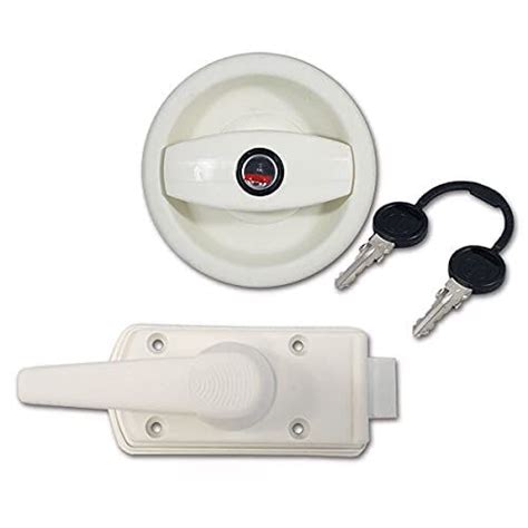 Cerradura Blanca Perla Con Asa Para Puerta De Caravana Con Aperturra Ambidiestra Derecha