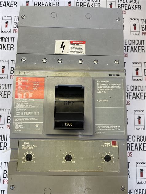 Siemens Cpd63b120 1200 Amp 600 Volt 3 Pole Circuit Breaker