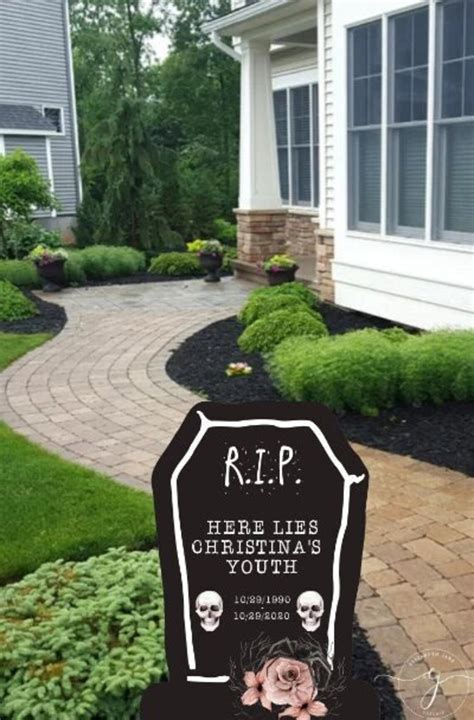 Editable Death To 20s Tombstone Template Printable Yard Decoration