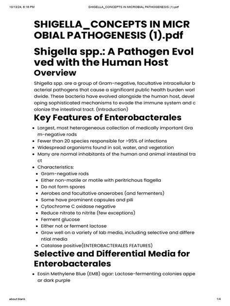 Shigella Concepts In Microbial Pathogenesis Pdf Escherichia Coli