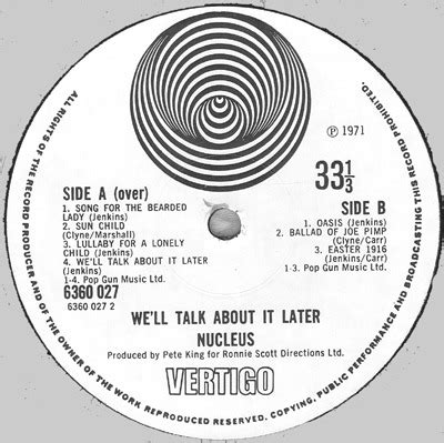 Nucleus Well Talk About It Later 1971 Clockwork Peach