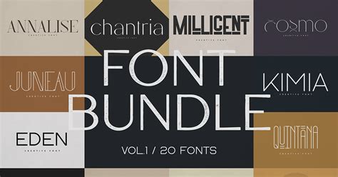 Font Bundle Volume 1 20 Fonts Bundle · Creative Fabrica